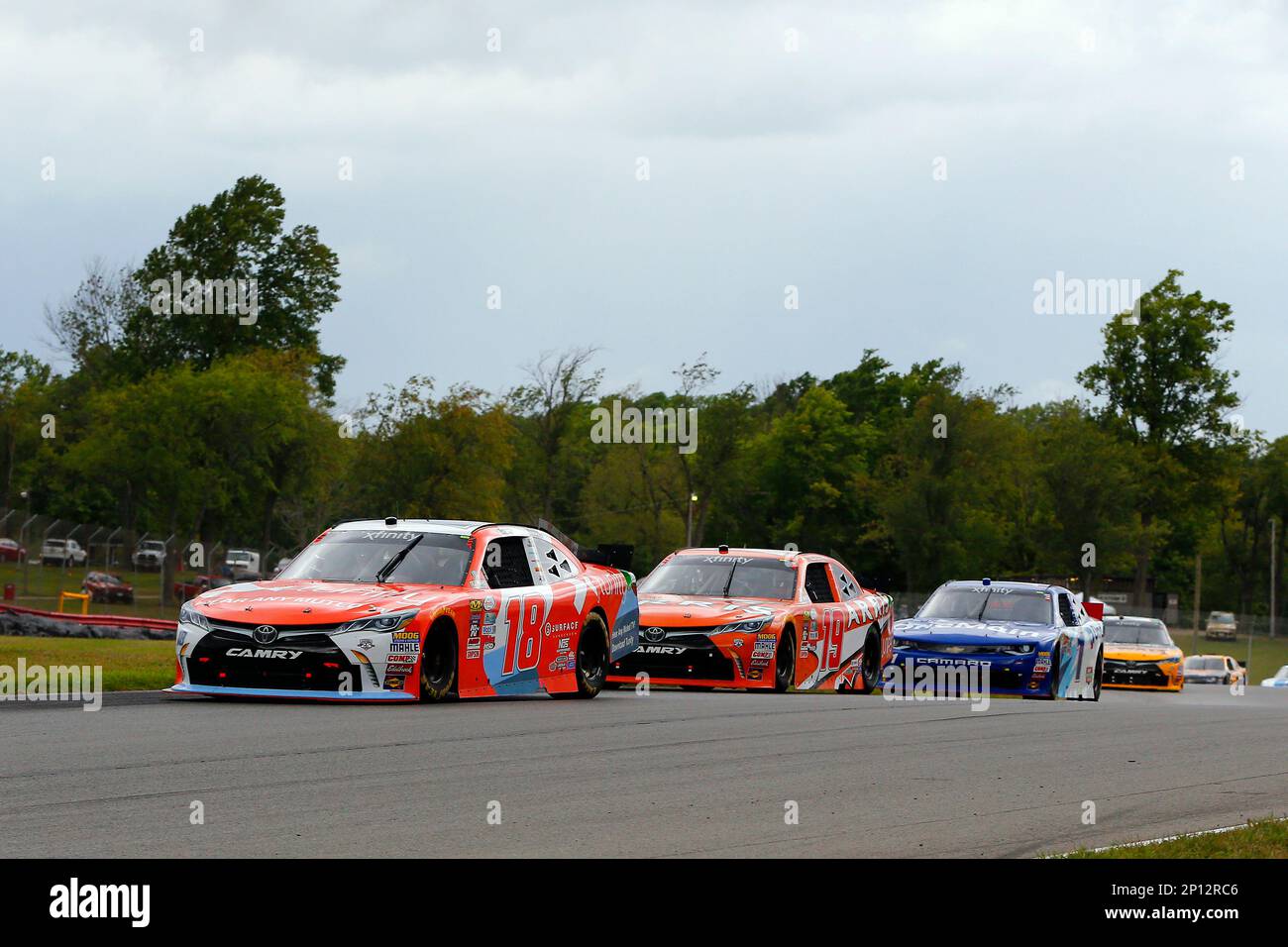 Owen Kelly (18) and Daniel Suarez (19) during the NASCAR Xfinity Series ...