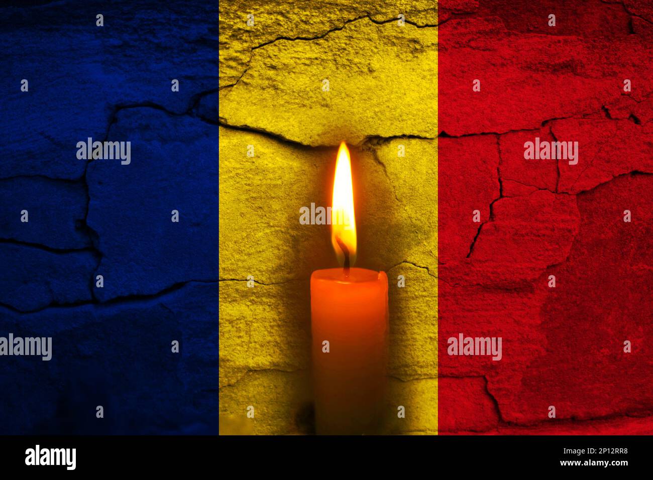 Romania Earthquake, February 13, 2023. Mournful banner. The Epicenter ...