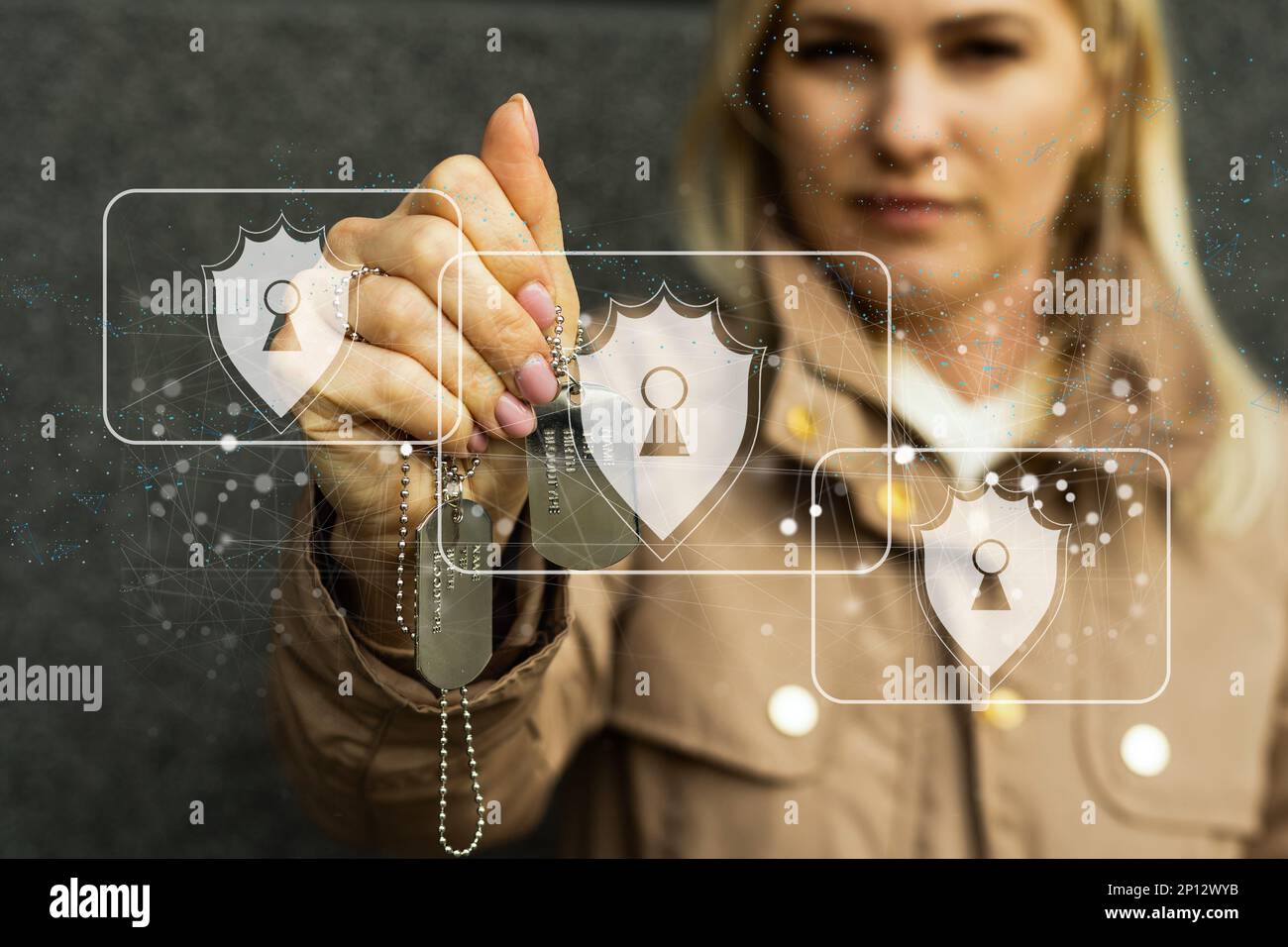 shield protect icon, virtual screen interface, data protection cyber ...