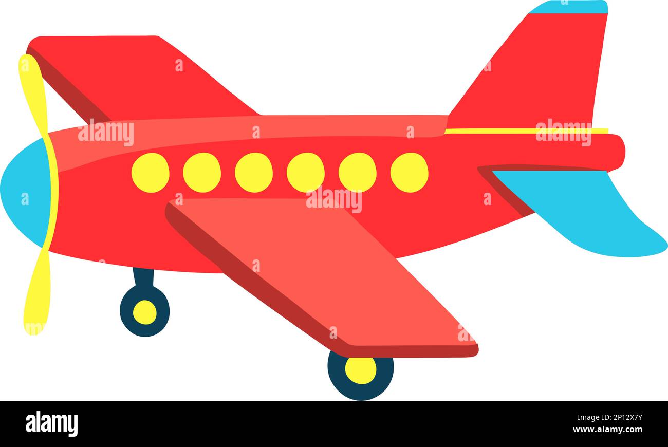 Cartoon red propeller airplane Cut Out Stock Images & Pictures - Alamy