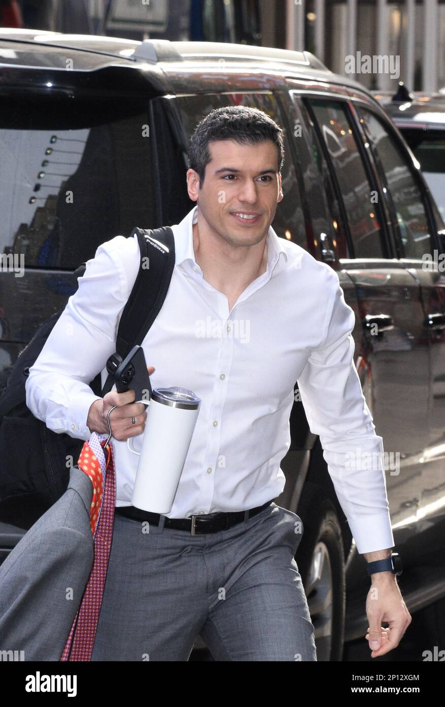 New York, NY, USA. 3rd Mar, 2023. Gio Benitez arrives At Good Morning ...