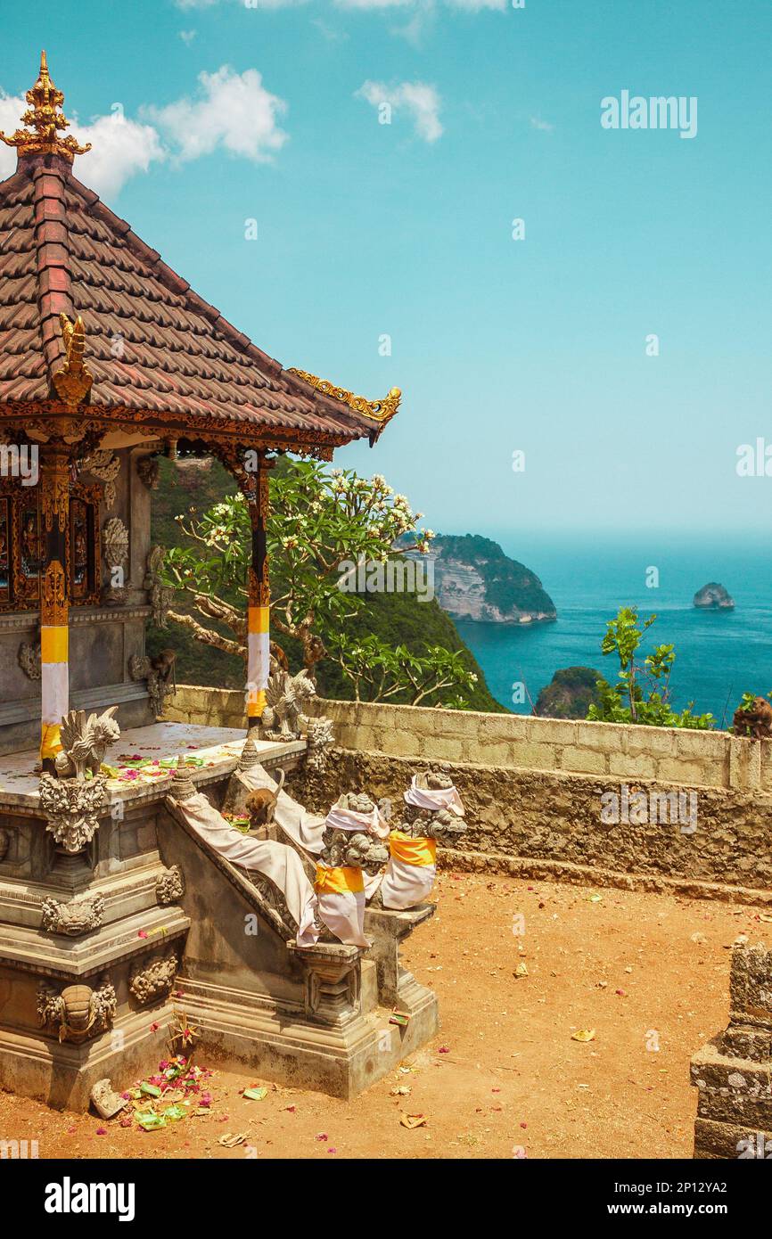 Religious building, traditional Balinese temple on the background of ...