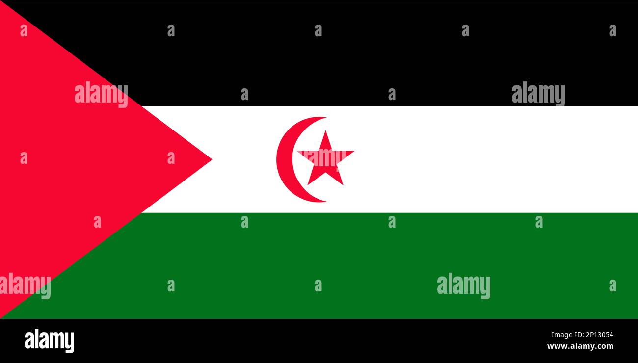 National flag of the Sahrawi Arab Democratic Republic Stock Photo - Alamy