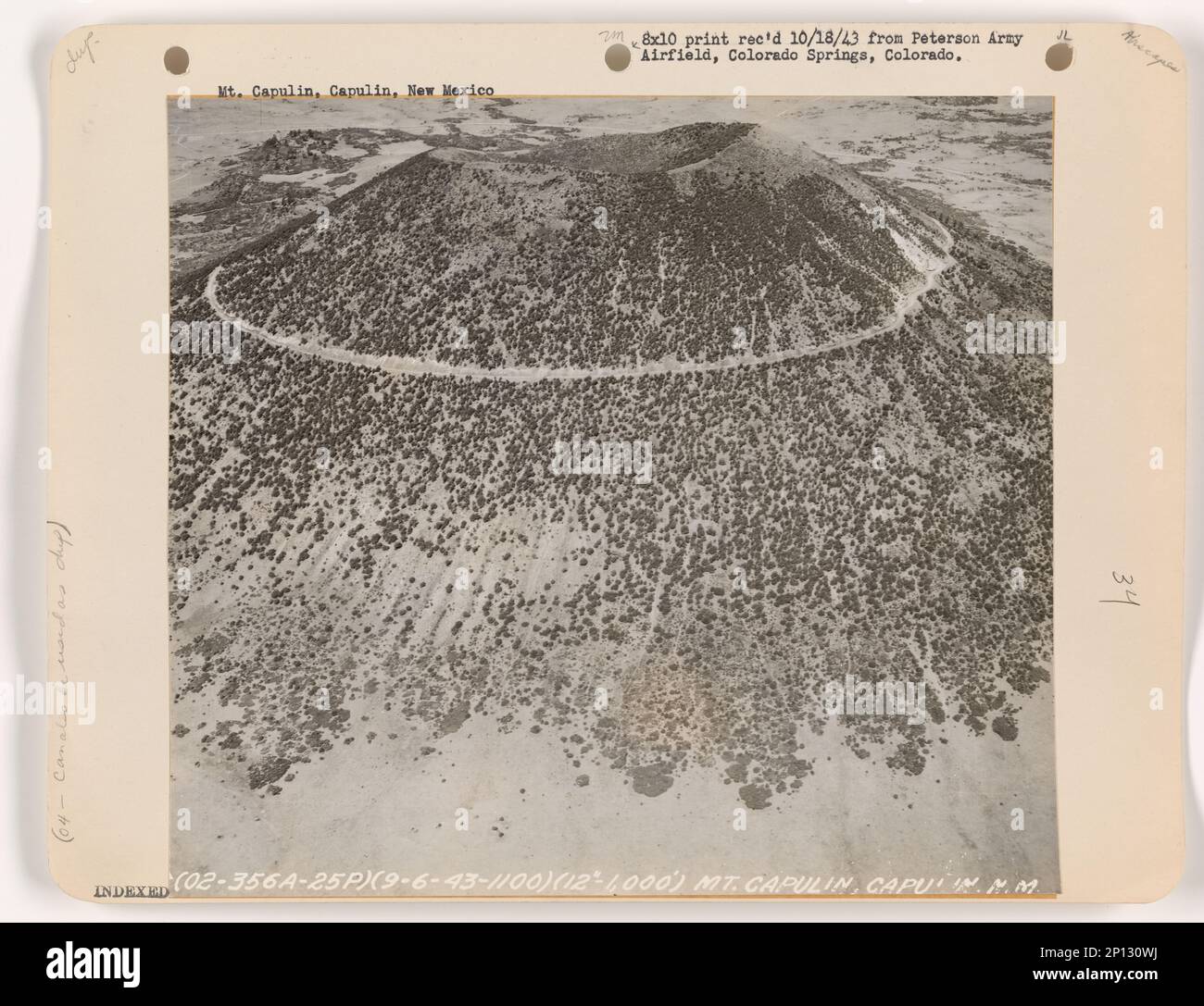 New Mexico - Mt. Capulin, Aerial Photograph Stock Photo - Alamy