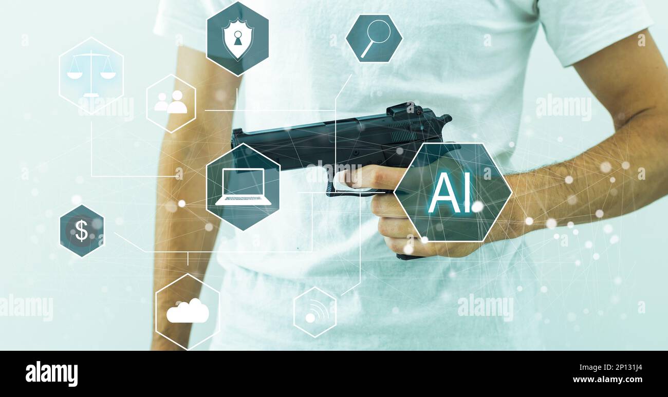 Hand touching digital chatbot for provide access to information and ...