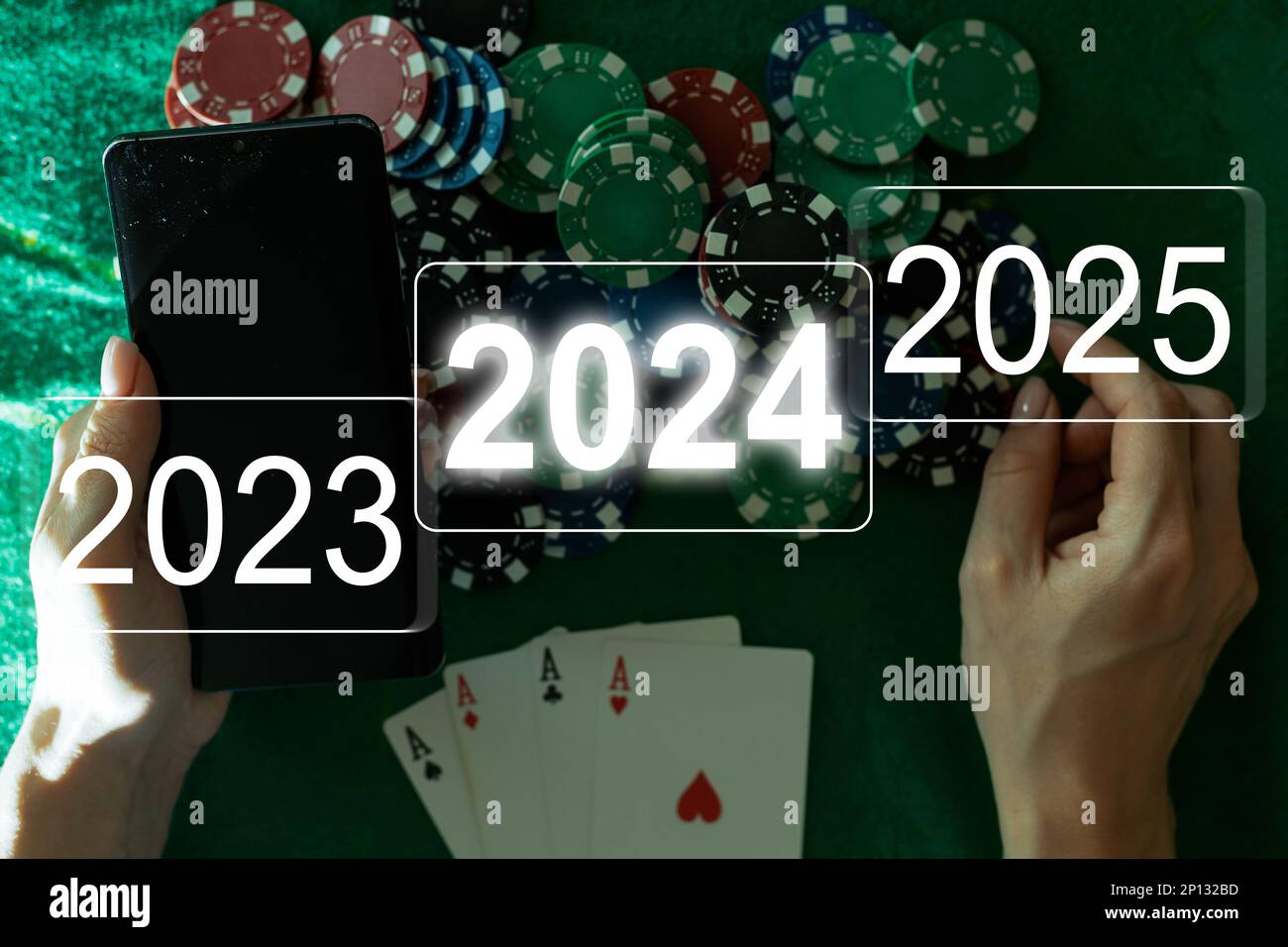 New year number 2023, 2024, 2025 on stepping Stock Photo - Alamy
