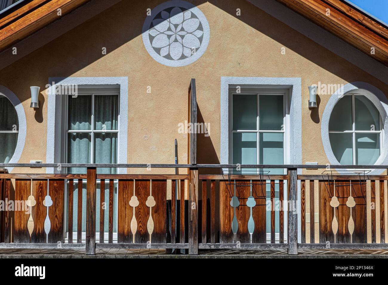 The particular windows on stone wall, for background Stock Photo - Alamy