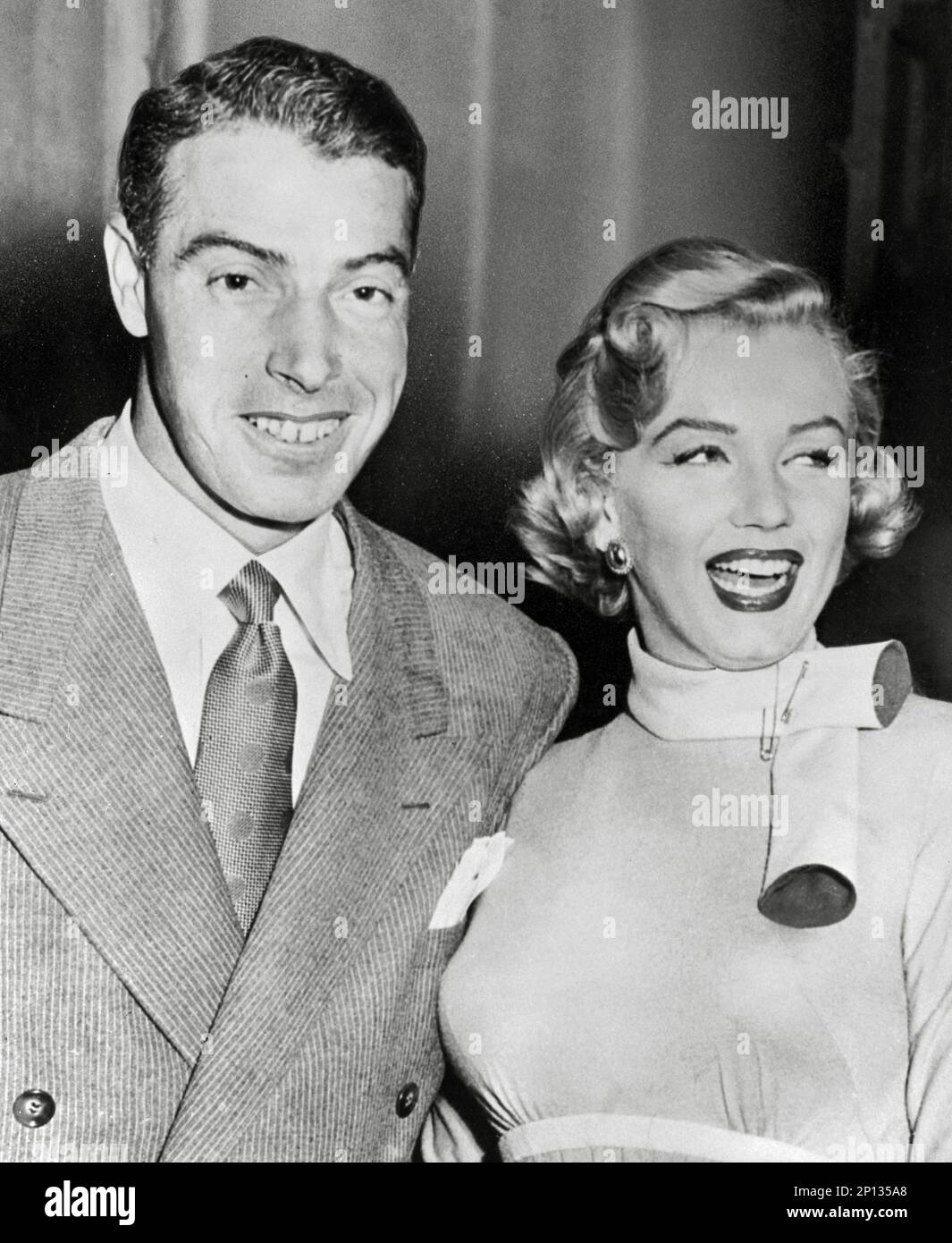 Joe DiMaggio, with wife, Marilyn Monroe, circa 1954. File Reference ...