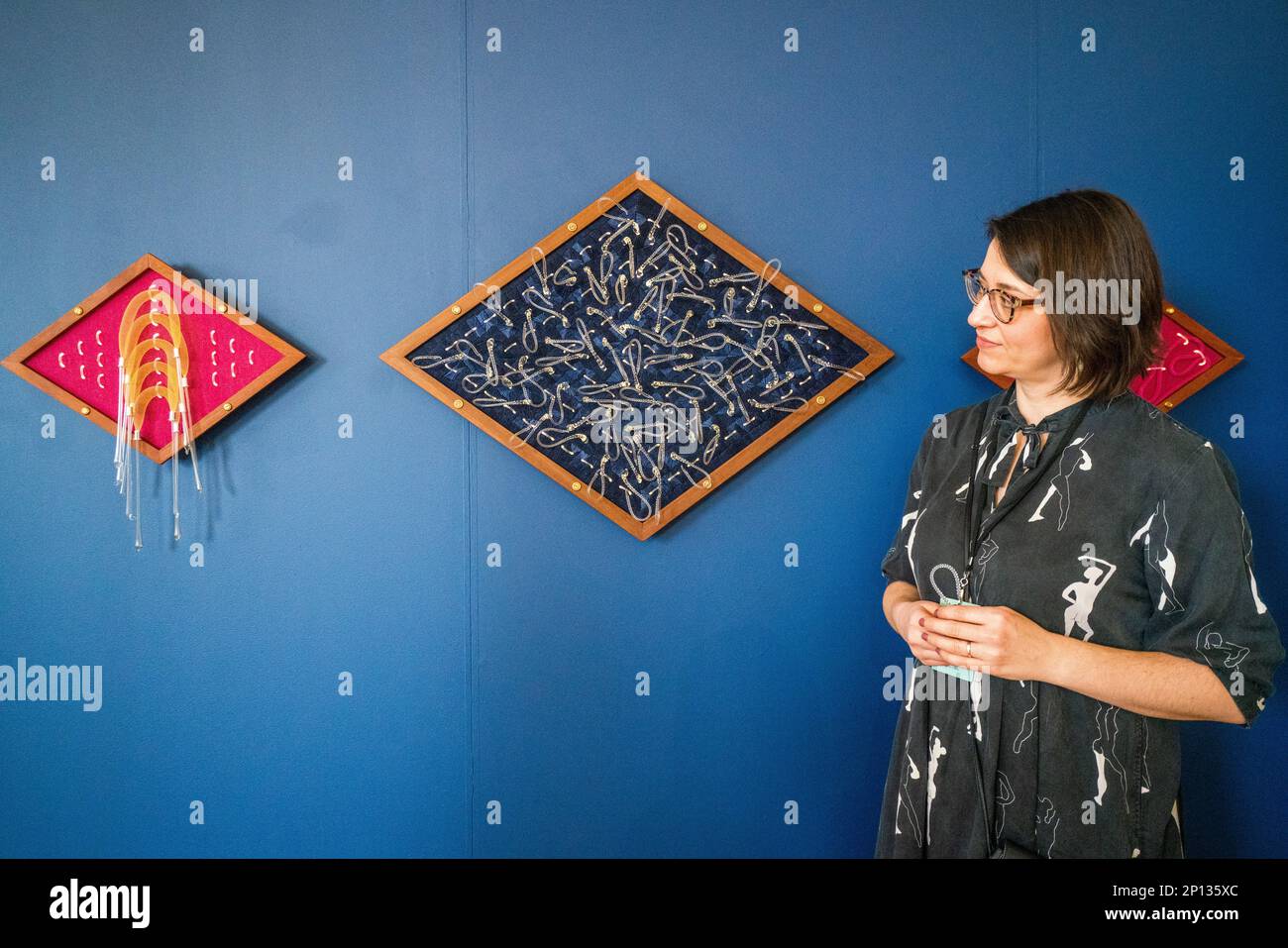 London, UK. 3 March 2023. A staff member views Borosilicate Glass ...