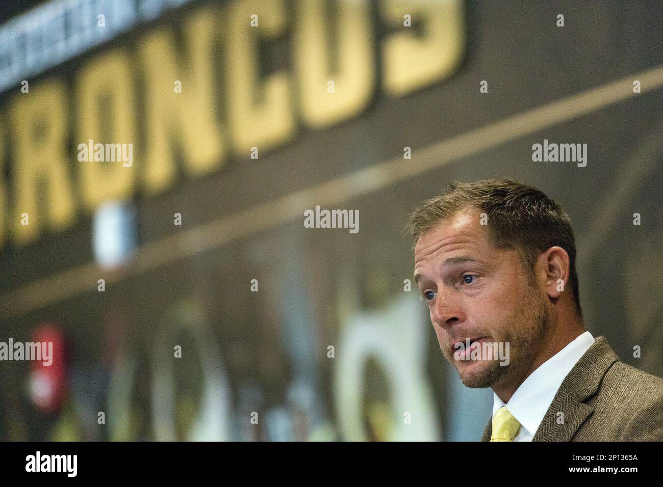In this Sunday, Aug. 7, 2016 photo, Western Michigan coach P.J. Fleck ...