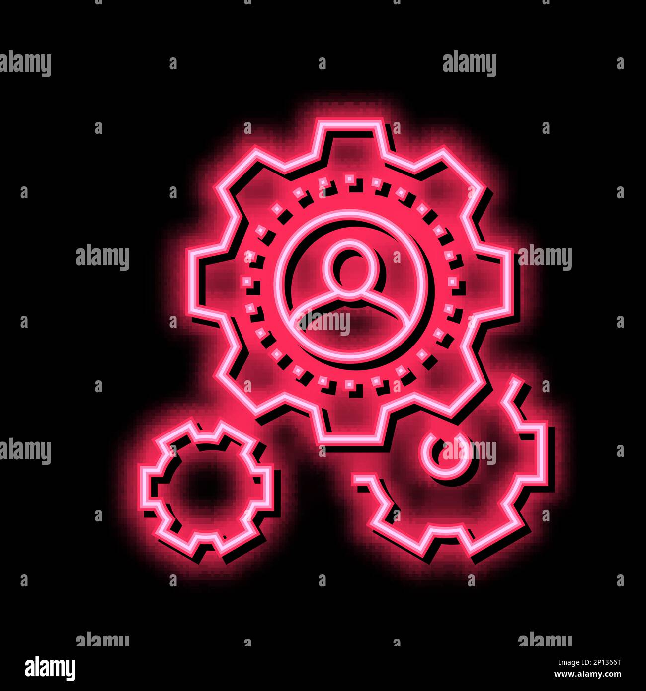 working mechanism colleague neon glow icon illustration Stock Vector ...
