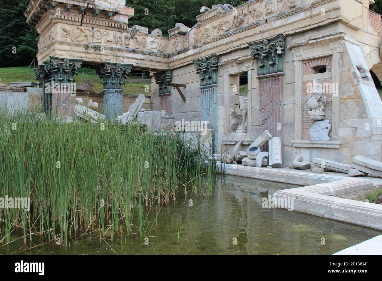 artificial roman ruins at the castle of schönbrunn in vienna (austria ...