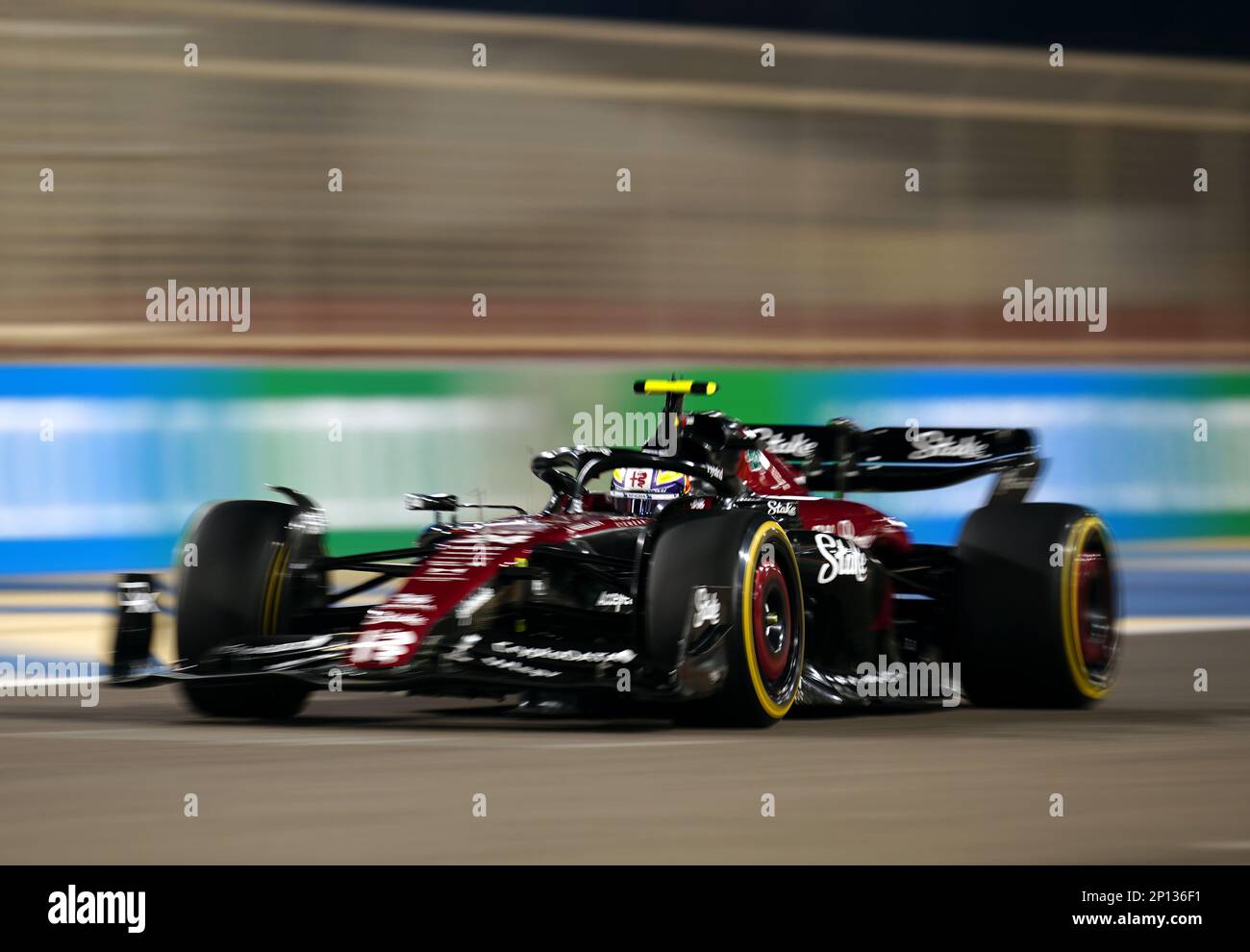 Alfa Romeo's Guanyu Zhou during practice day of the Bahrain Grand Prix ...