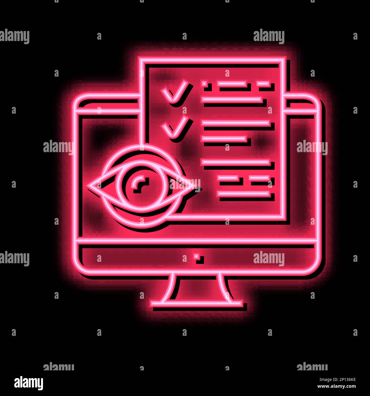 reading electronic document neon glow icon illustration Stock Vector ...