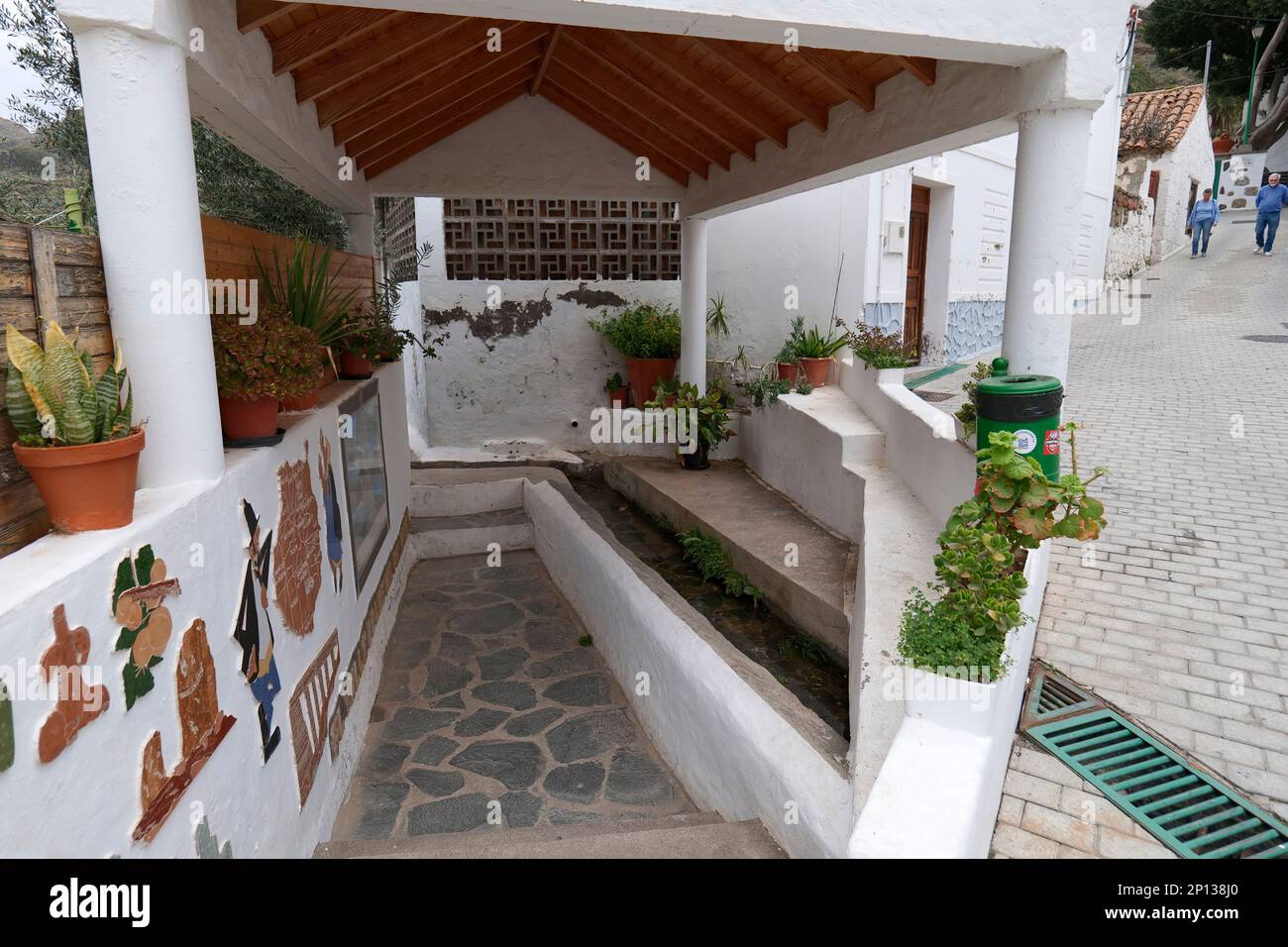 the old wash house, Fataga,Gran Canaria,Canary Islands,Spain,Europe ...