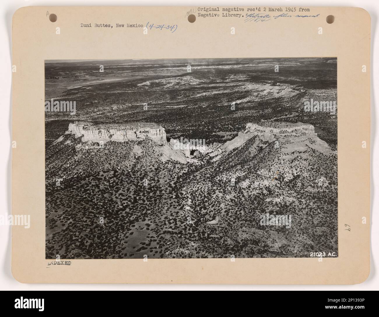 New Mexico - Silver City through Zuni Buttes, Aerial Photograph Stock ...