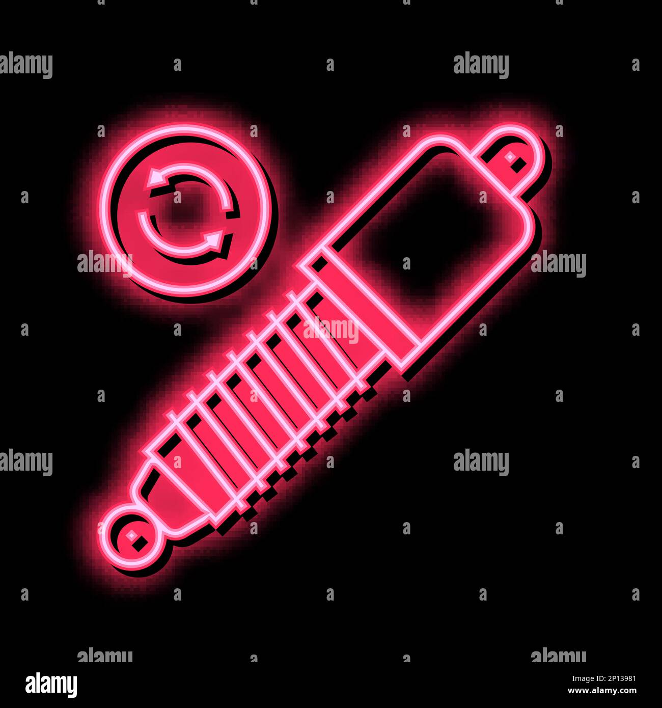 shock absorber replacement neon glow icon illustration Stock Vector ...