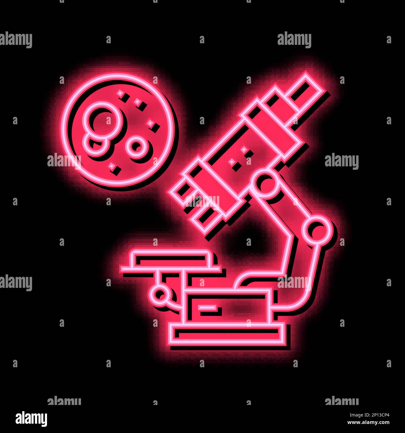 microscope for research neon glow icon illustration Stock Vector Image ...