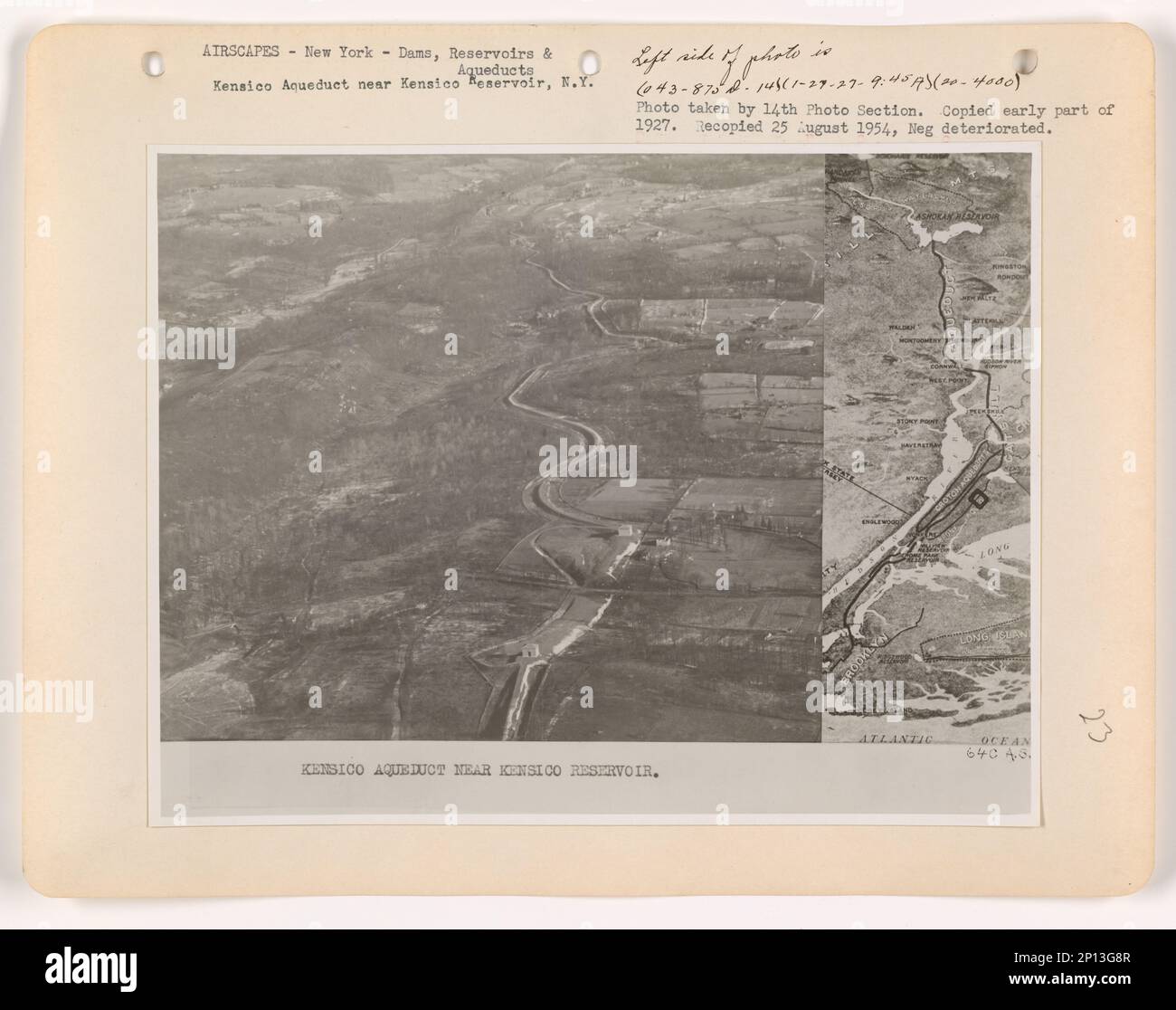 New York - Kensico Aqueduct and Reservoir, Aerial Photograph Stock ...
