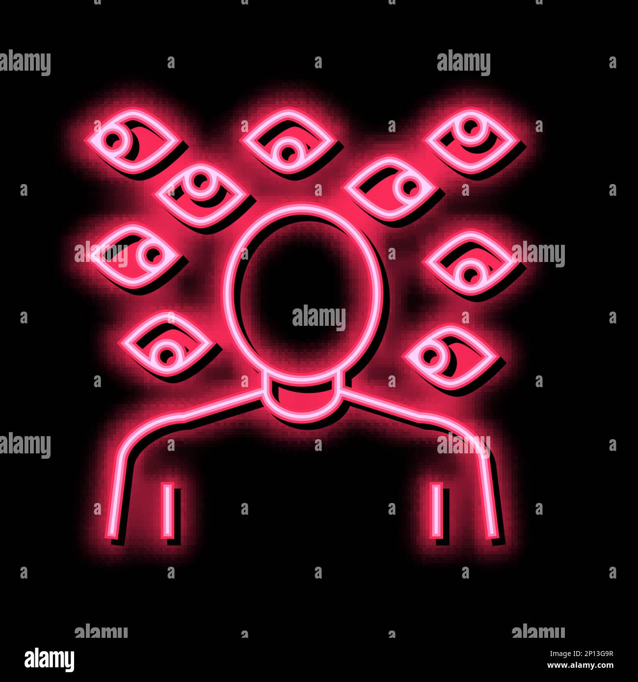 paranoia psychological problems neon glow icon illustration Stock ...