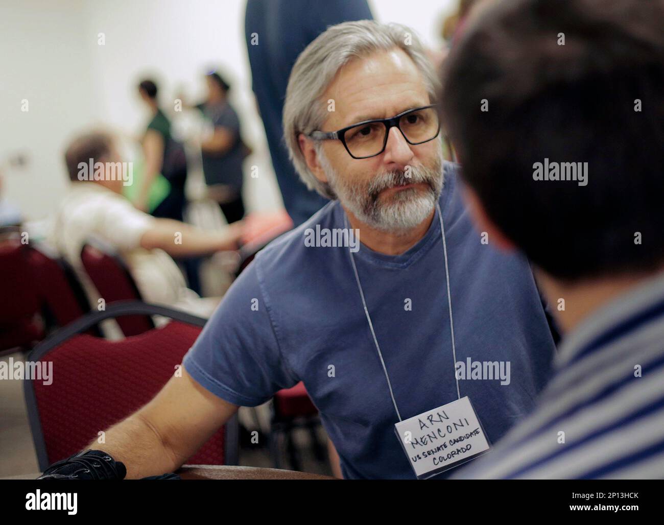 Arn Menconi, U.S. Senate Green Party candidate from Colorado, attends ...