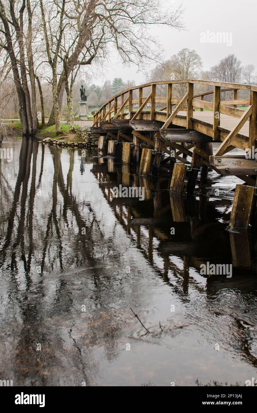The Old North Bridge crossing the Concord River in Concord, MA Stock Photo - Alamy