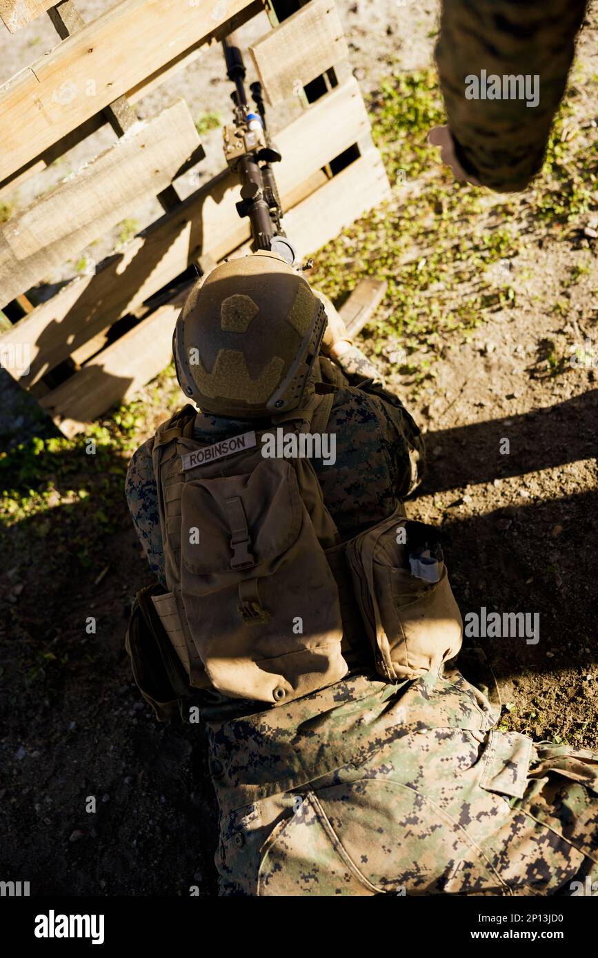 U.S. Marine Lance Cpl. Joshua Robinson, a rifleman with Kilo Company ...