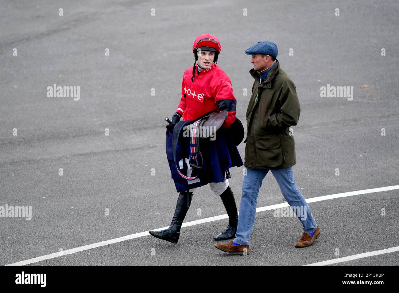 Jockey Harry Bannister (left) and trainer Richard Bandey at Doncaster ...