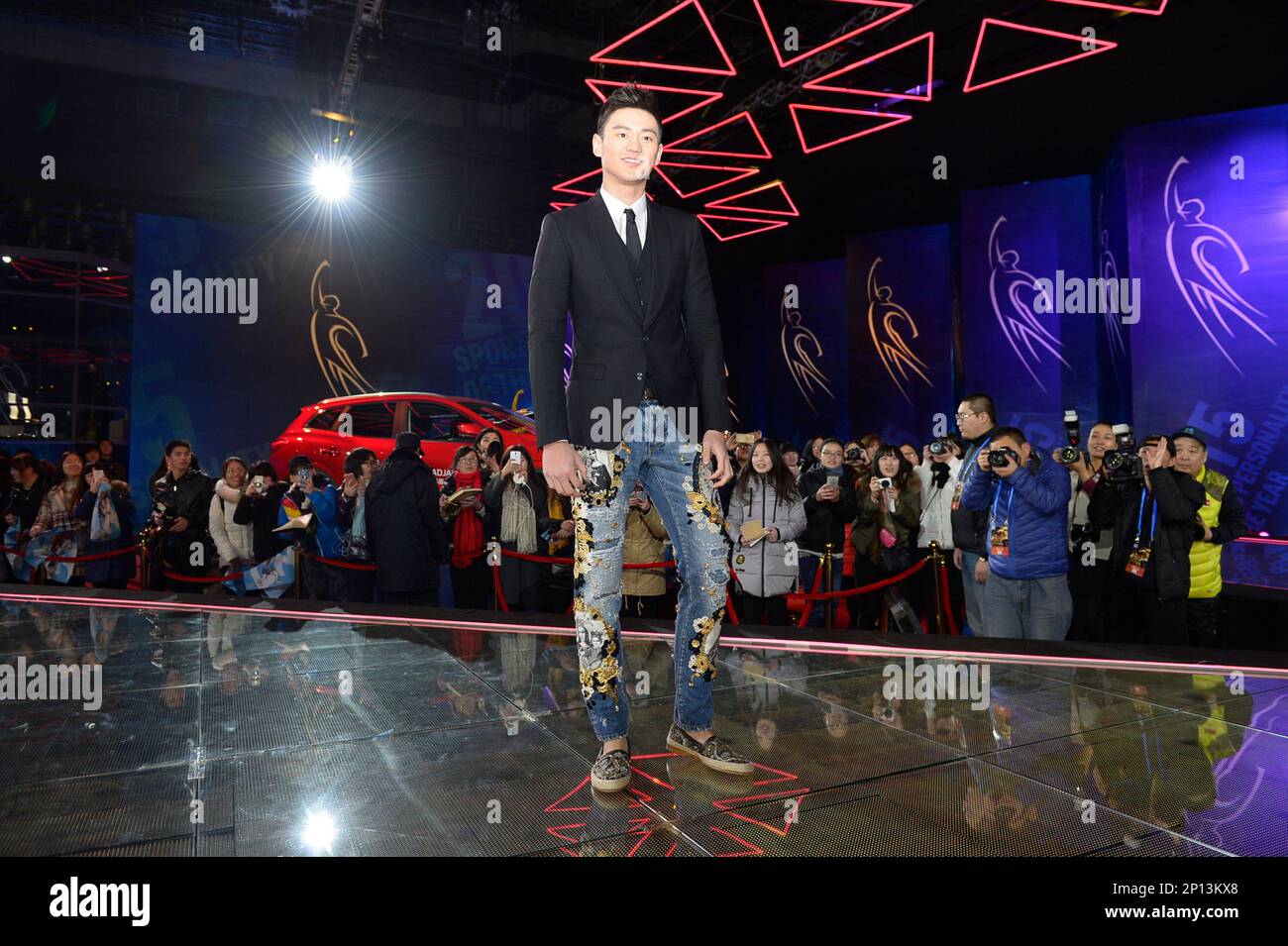 --FILE--Chinese world swimming champion Ning Zetao arrives at the China ...