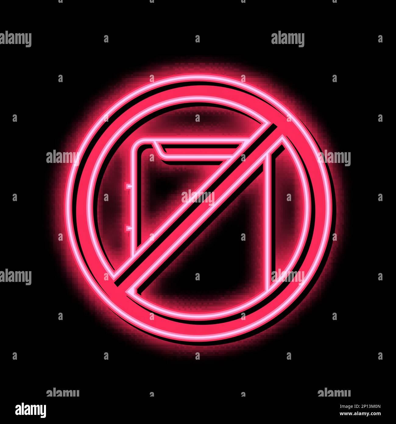 phone crossed out mark neon glow icon illustration Stock Vector Image ...