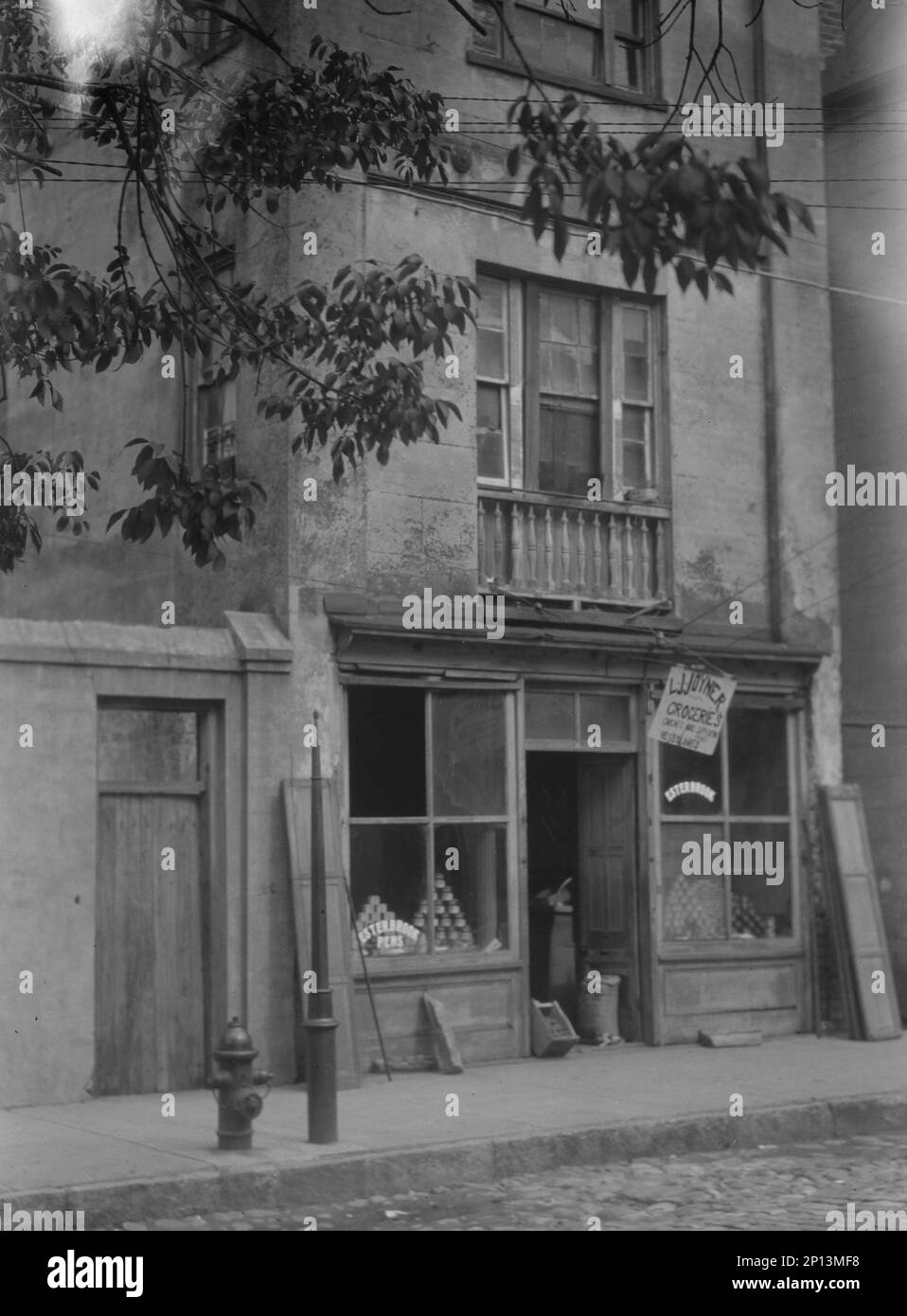 Facade of a grocery store, New Orleans or Charleston, South Carolina ...