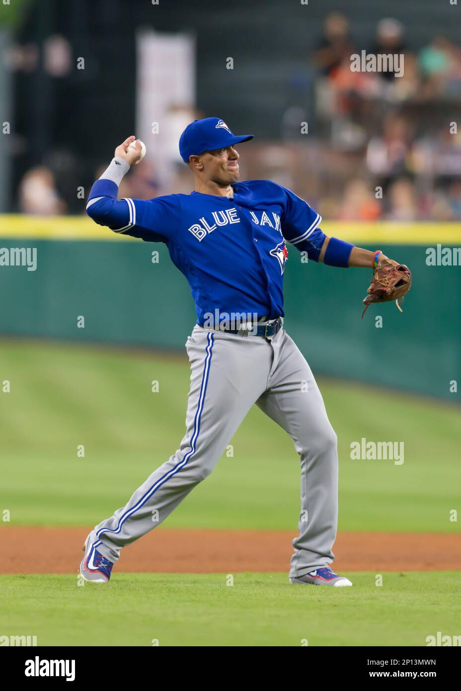 01 August 2016: Toronto Blue Jays second baseman Ryan Goins (17) makes ...