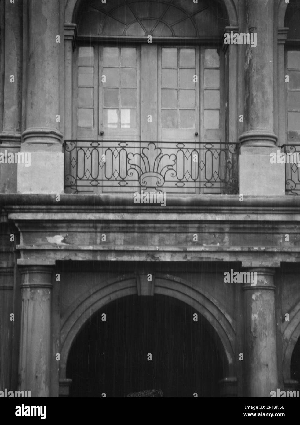 Facade of the Cabildo, the old Spanish town hall, New Orleans, between ...