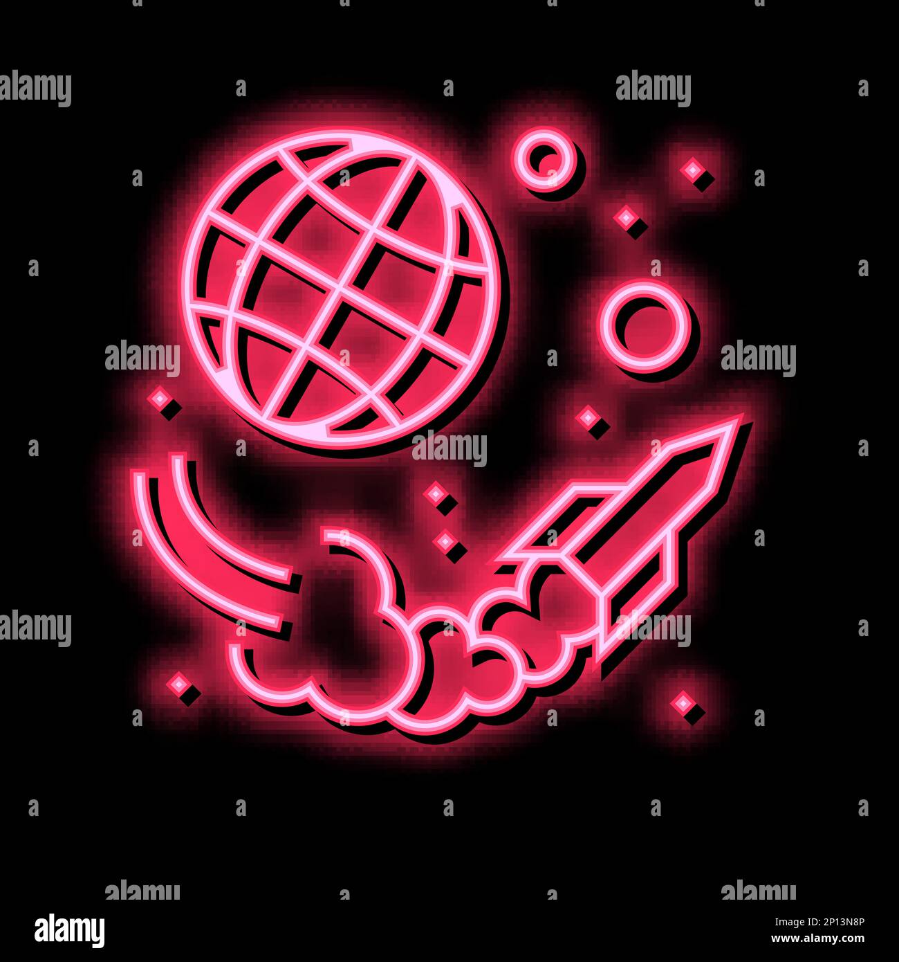 rocket transportation neon glow icon illustration Stock Vector Image ...