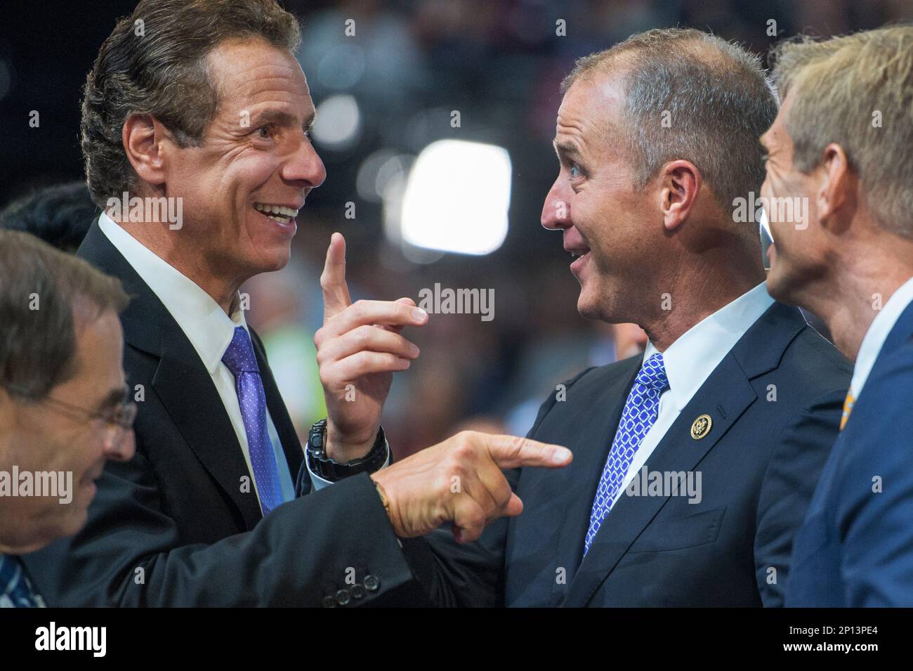 UNITED STATES - JULY 28: Gov. Andrew Cuomo, left, talks with Rep. Sean ...