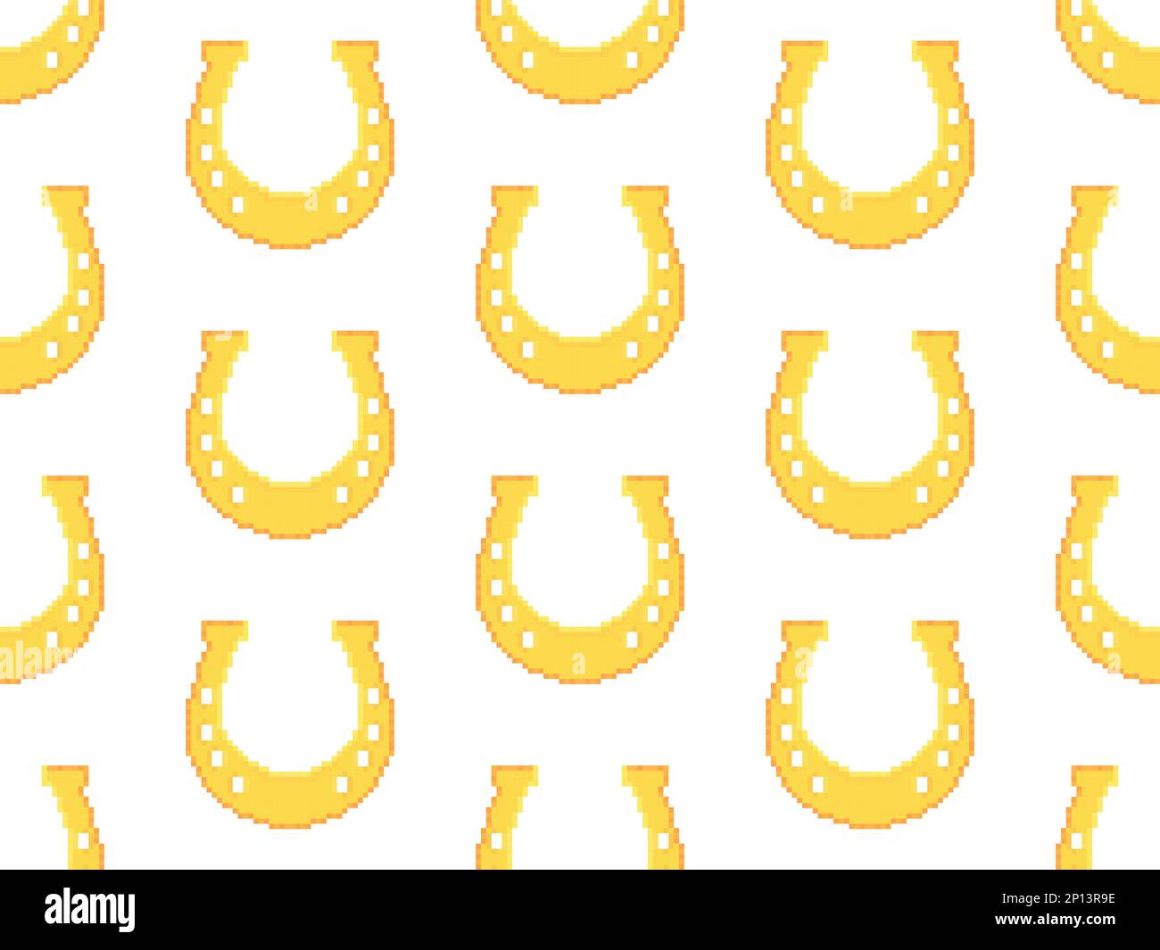 Pixel horseshoes seamless pattern. Happy Saint Patrick's Day. Symbol of ...