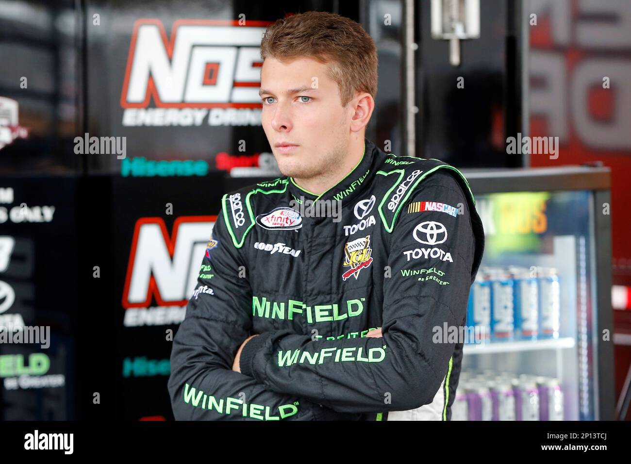 Dakoda Armstrong, WinField Toyota Camry during practice for the NASCAR ...