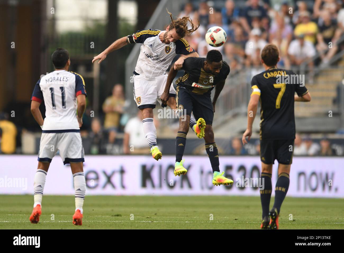 July 31, 2016:Real Salt Lake Midfielder Kyle Beckerman (5) wins header ...