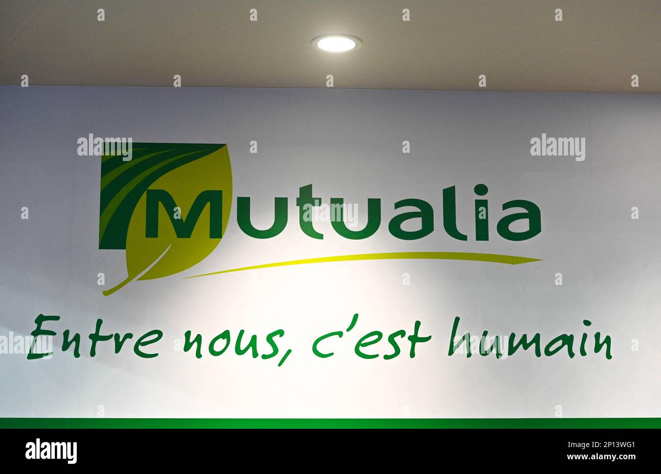 Paris, France. 03rd Mar, 2023. Illustration of the Mutualia logo at the ...
