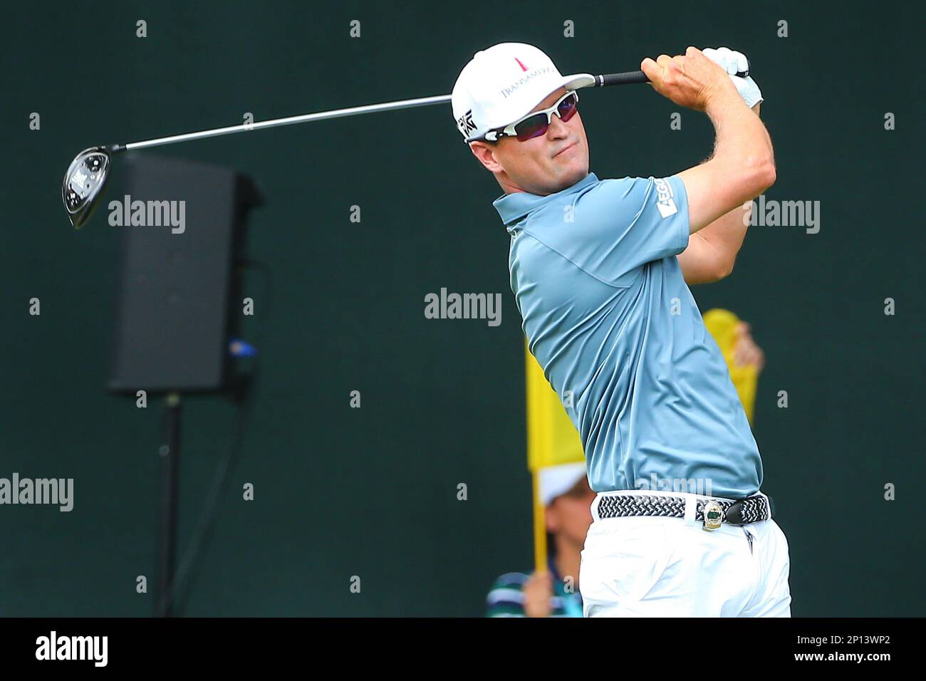 30 JUL 2016: Zach Johnson tees off on the 1st hole during the third ...
