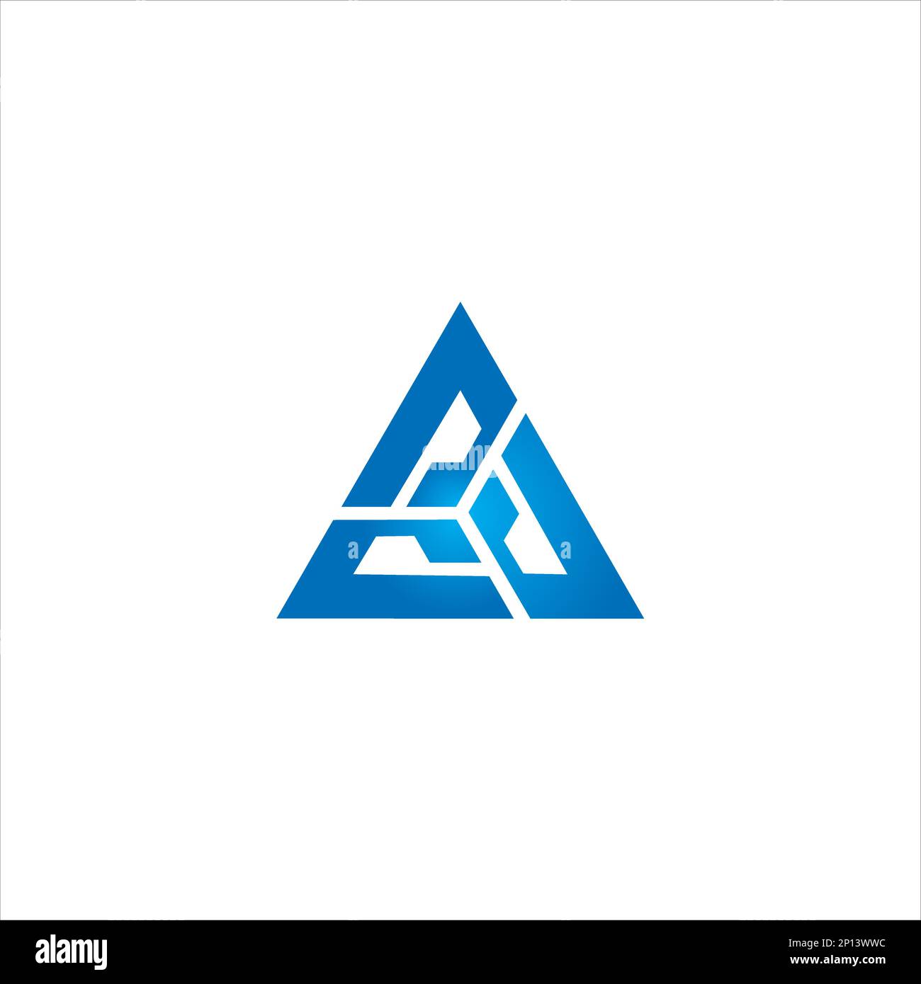 Abstract blue triangle shape with letter A. Stock Vector illustration ...