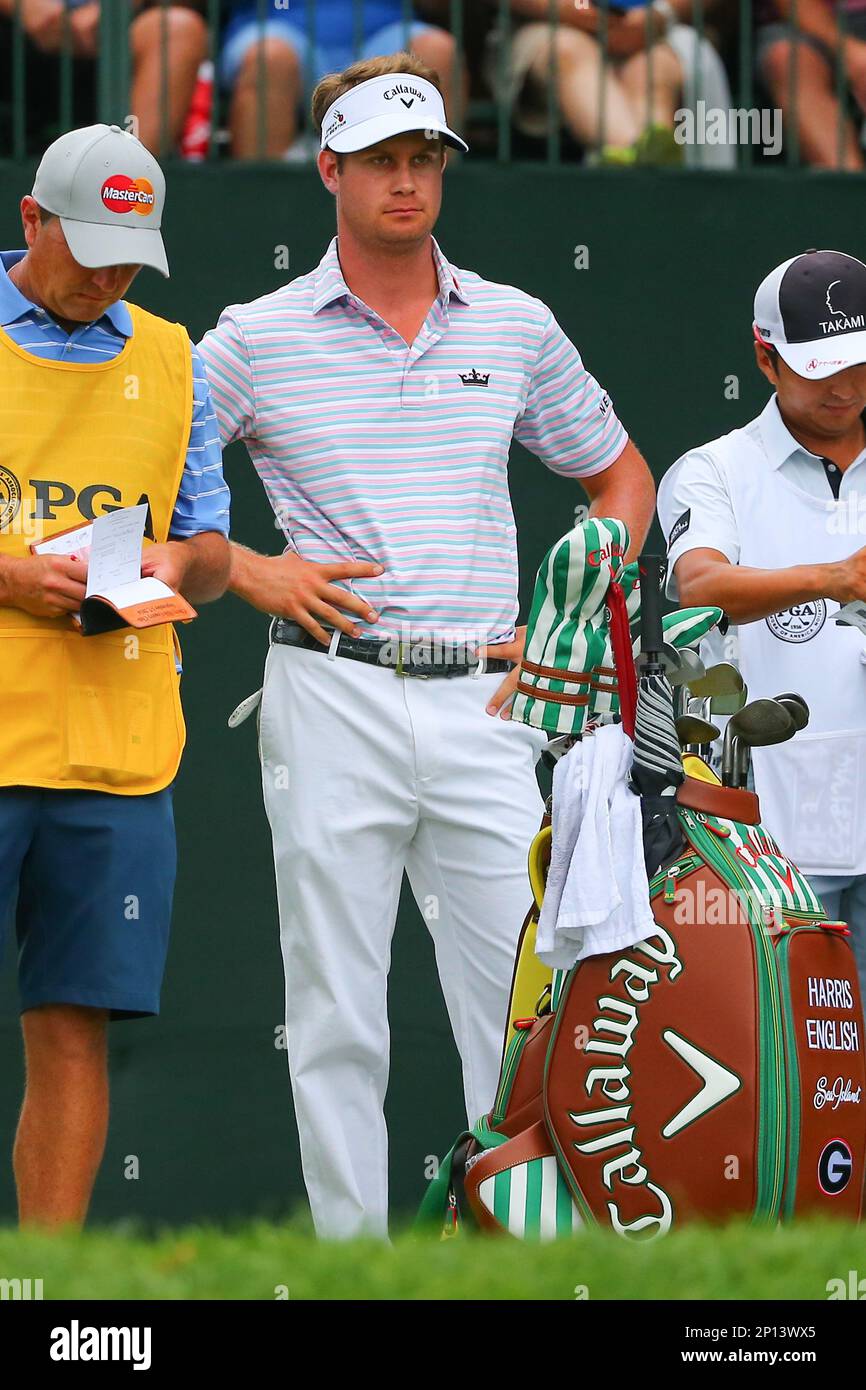 30 JUL 2016: Harris English on the tee at the 1st hole of the third round of the 98th PGA ...