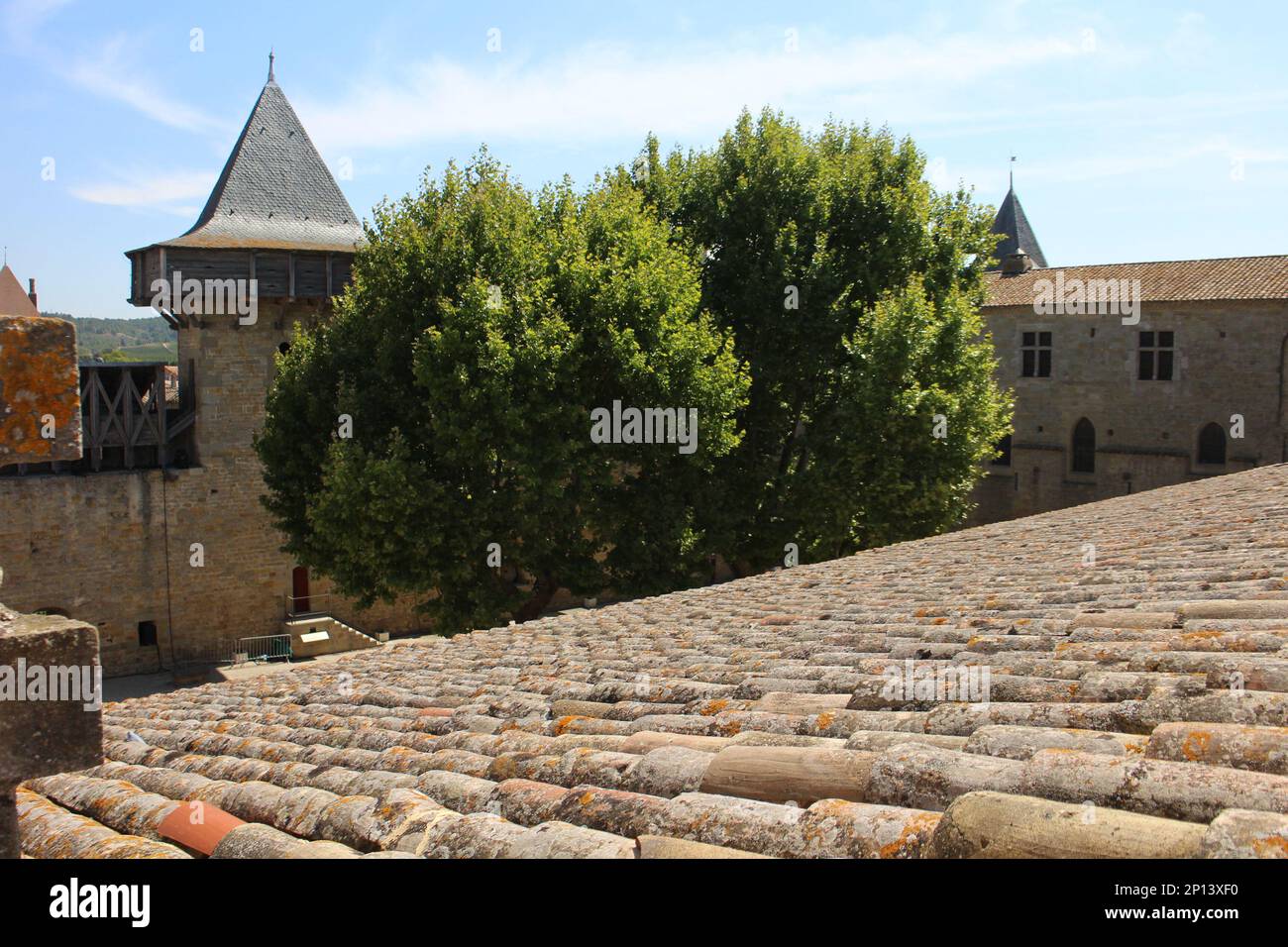 The courtyard of the Citadel of Carcassonne, France Stock Photo - Alamy