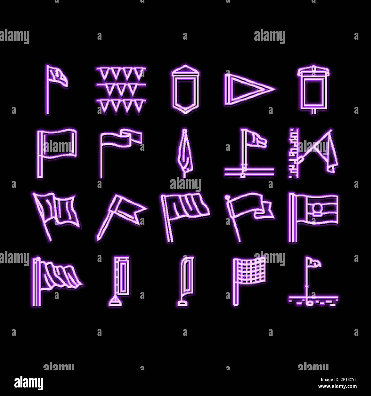 flag start web pennant map neon glow icon illustration Stock Vector Image & Art - Alamy