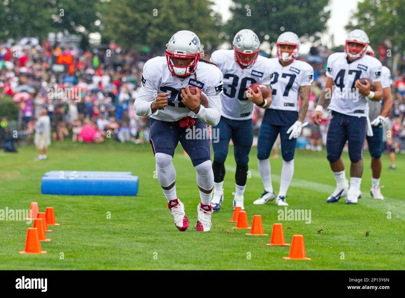 July 31, 2016; Foxborough, MA, USA; New England Patriots running back ...