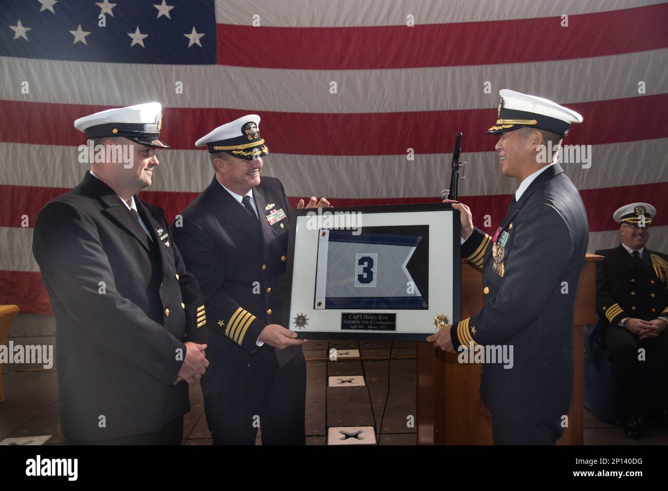 NAVAL BASE SAN DIEGO (Jan. 12, 2023) Capt. Ryan Rogers, center, chief ...