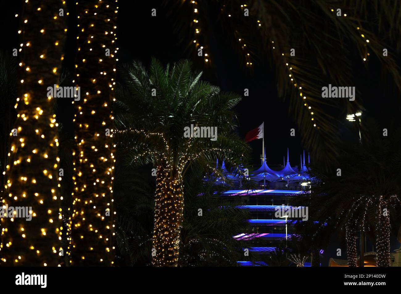 Circuit atmosphere - paddock at night. Formula One World Championship ...