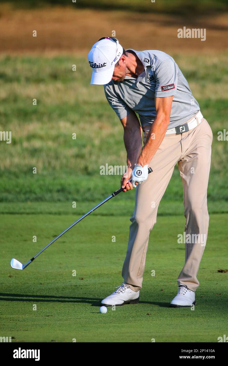 29 JUL 2016: GrÈgory Bourdy from France hits from the fairway during the second round of the ...