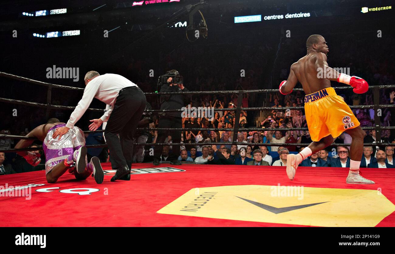 Adonis Stevenson, of Canada, celebrates his victory against Thomas ...