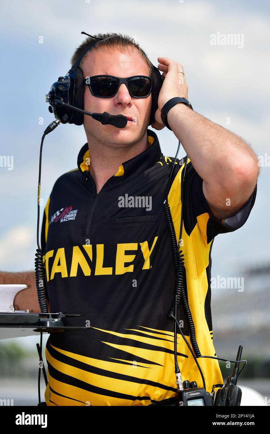 Dave Rogers, crew chief for Carl Edwards, during qualifying for the ...